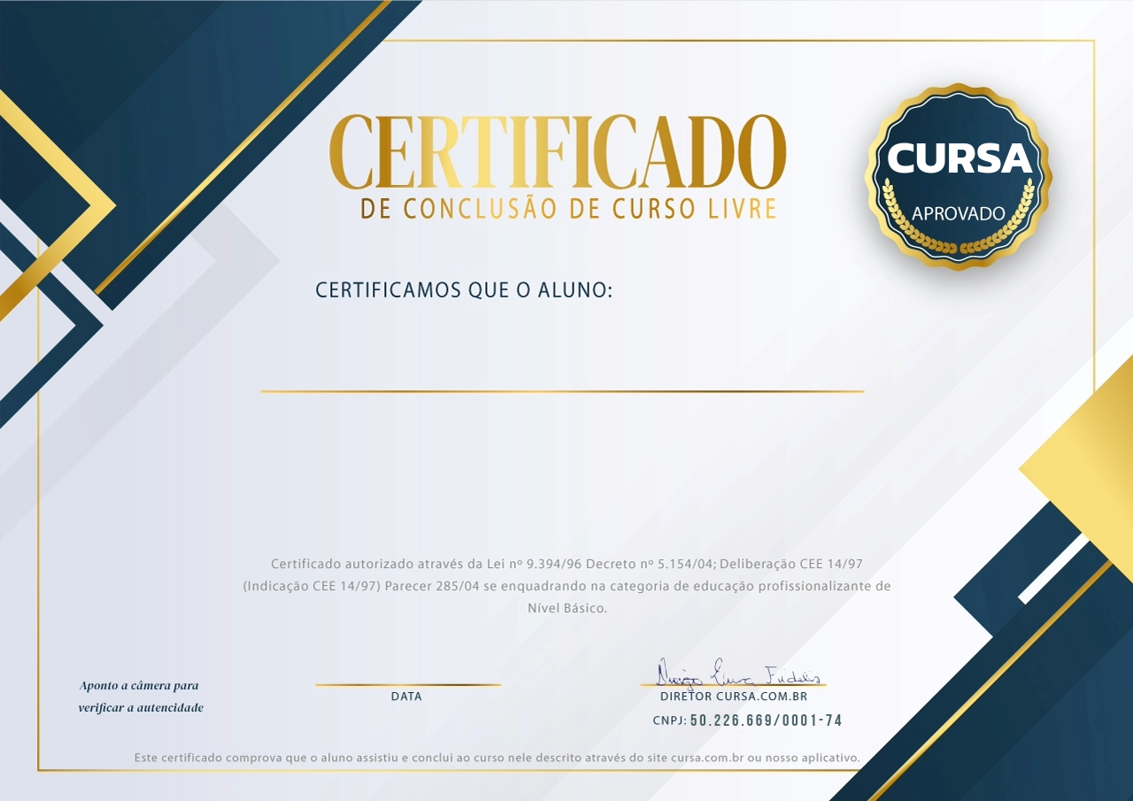 Certificado de Conclusão | Cursa Cursos Online Gratuitos Com Certificado Grátis